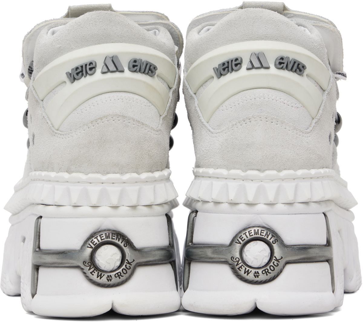 VETEMENTS White New Rock Edition Fire Platform Sneakers Vetements