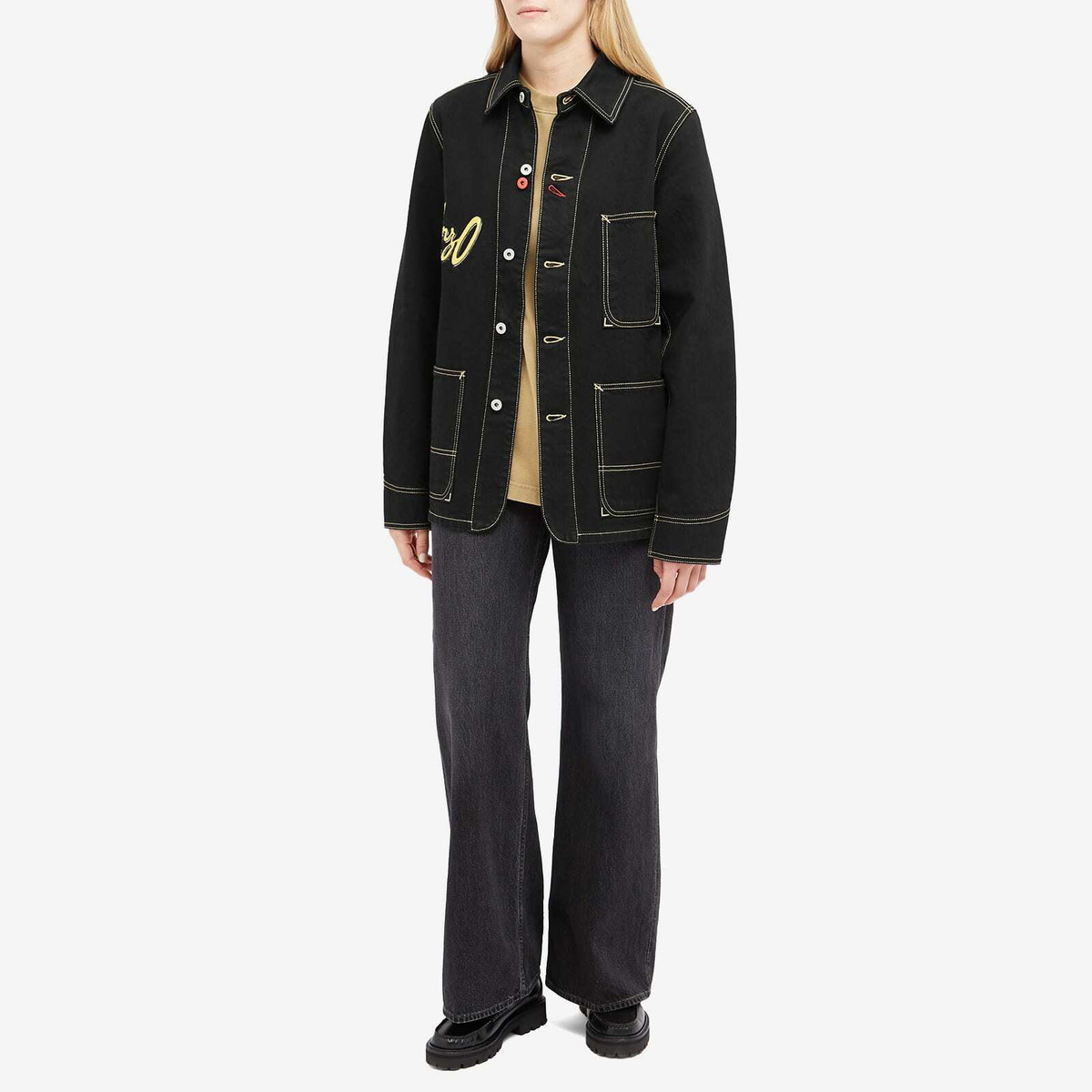 Kenzo Paris Men's Kenzo Archive Logo Workwear Jacket in Rinse Black ...