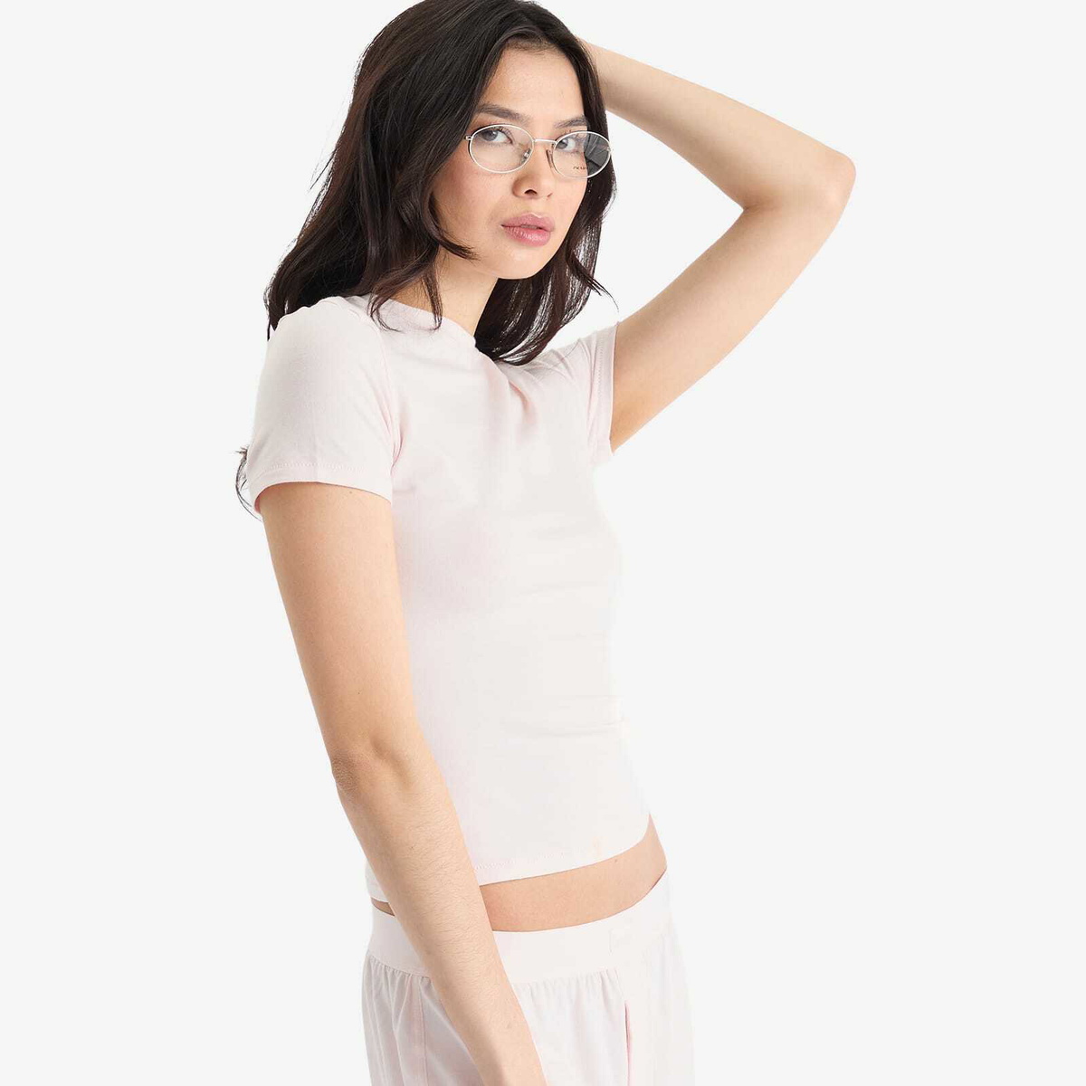 SKIMS Women's Cotton Jersey T-Shirt in Barely Pink SKIMS
