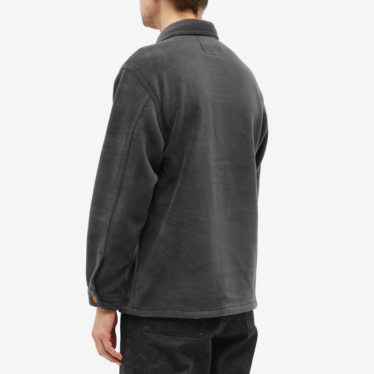 Blue Flowers Men's Spectral Fleece Overshirt in Charcoal Blue Flowers