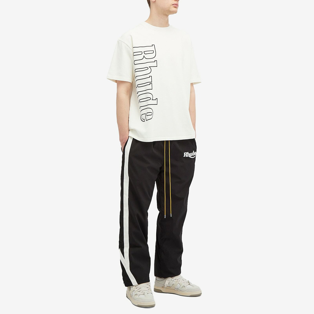 Rhude Men's Side Logo T-Shirt in Vintage White Rhude