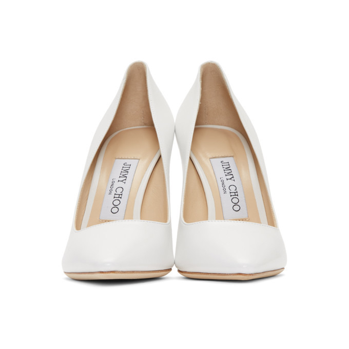 Jimmy Choo White Leather Romy 100 Heels Jimmy Choo