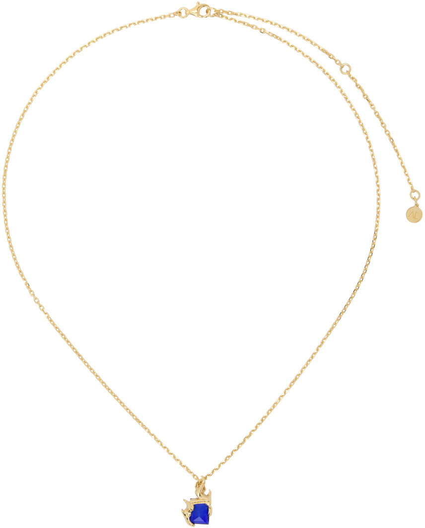 Alan Crocetti SSENSE Exclusive Gold & Blue Flare Necklace Alan Crocetti