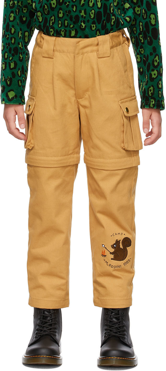 Mini Rodini Kids Beige Cargo Pants Mini Rodini