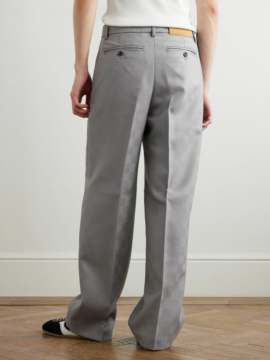 SECOND / LAYER - Primo Straight-Leg Checked Wool Trousers - Gray Second ...