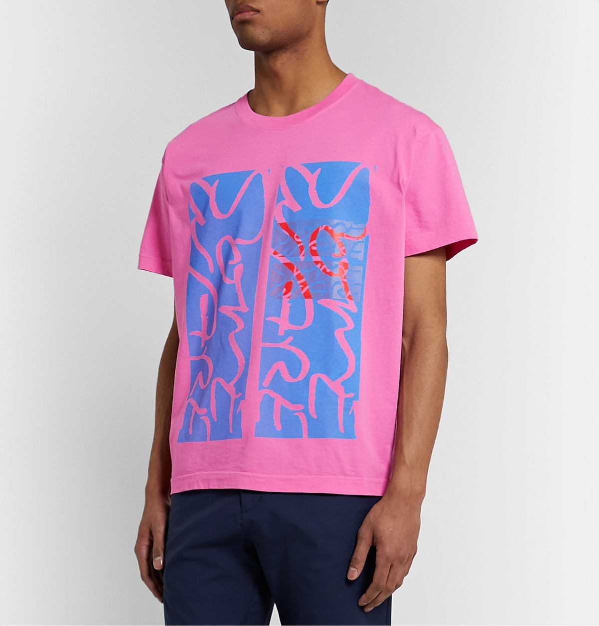 Some Ware - Logo-Print Organic Cotton-Jersey T-Shirt - Pink Some Ware