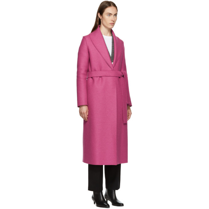 Harris Wharf London Pink Pressed Wool Dressing Gown Coat Harris Wharf ...