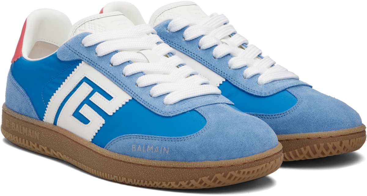 Balmain Blue Swan Suede & Nylon Sneakers Balmain