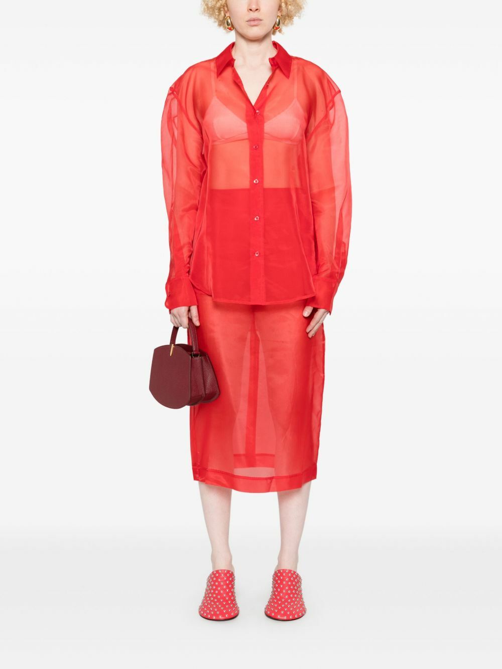 The Frankie Shop Red Peri Shirt The Frankie Shop