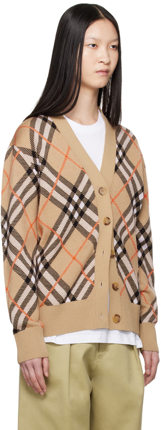 Burberry Beige Check Cardigan Burberry