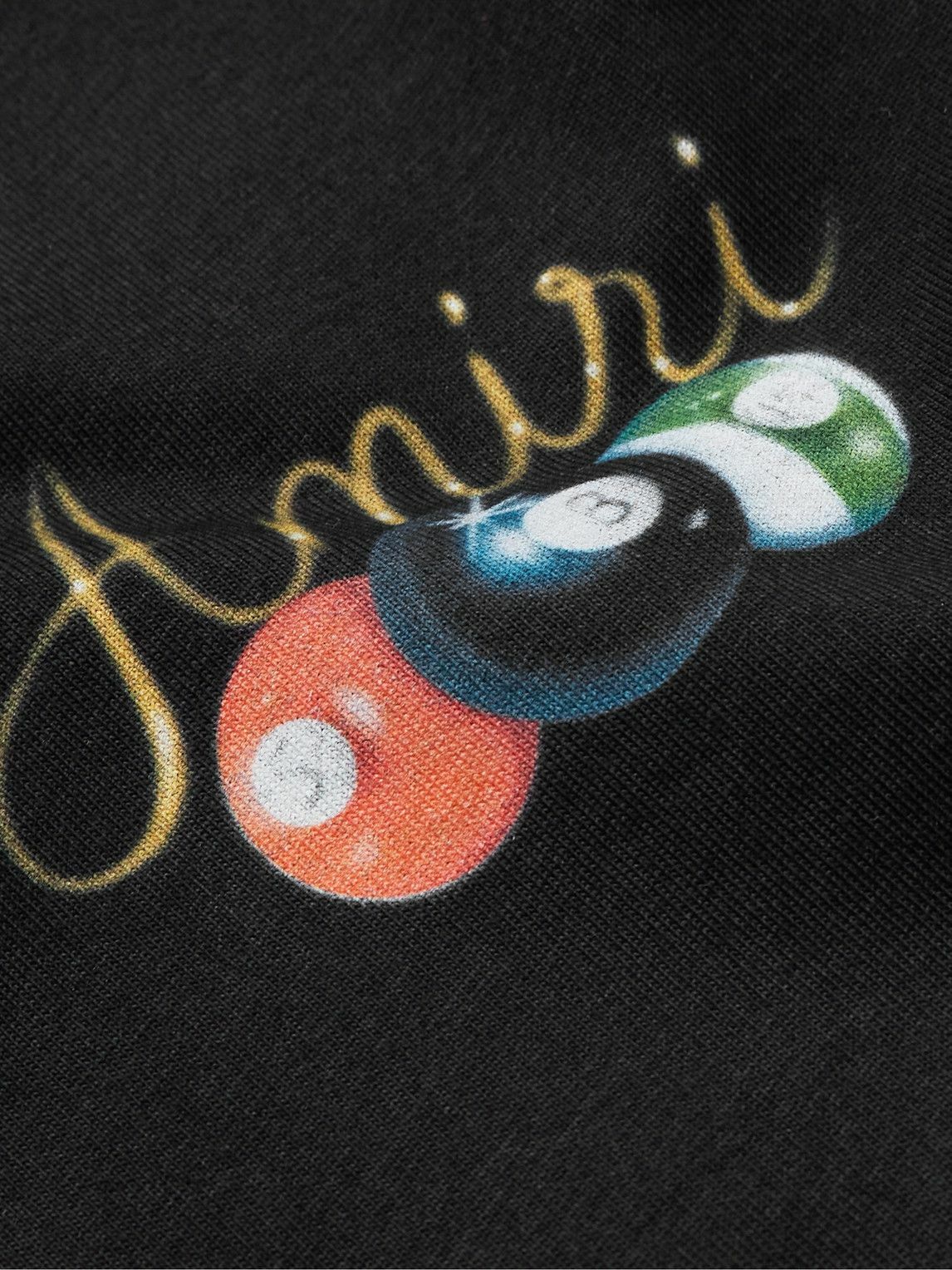 AMIRI - Pool Cue Logo-Print Cotton-Jersey T-Shirt - Black Amiri