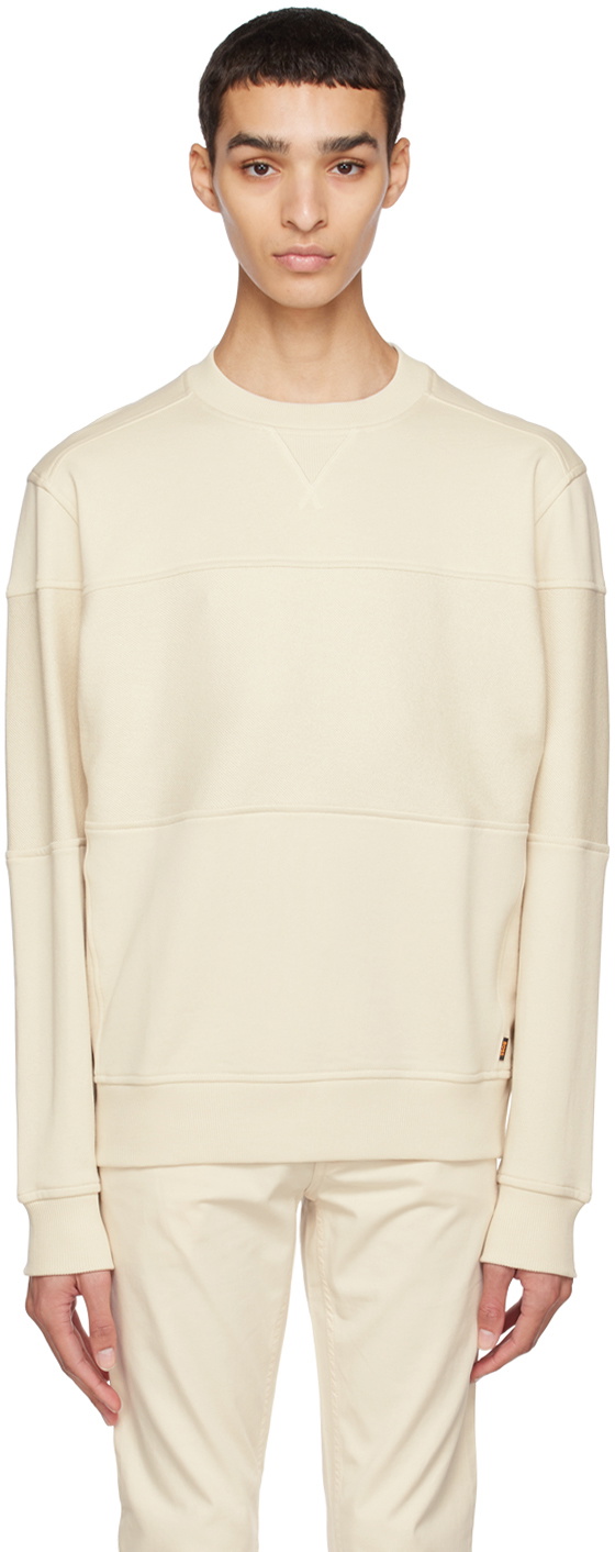 BOSS Off-White Patchcrew Sweatshirt BOSS