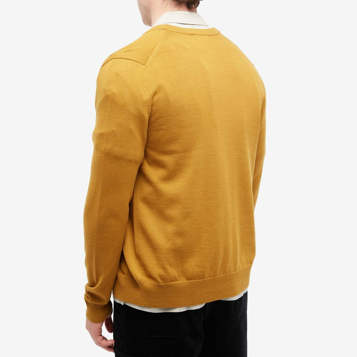Fred Perry Men's Merino Cardigan in Dark Caramel Fred Perry