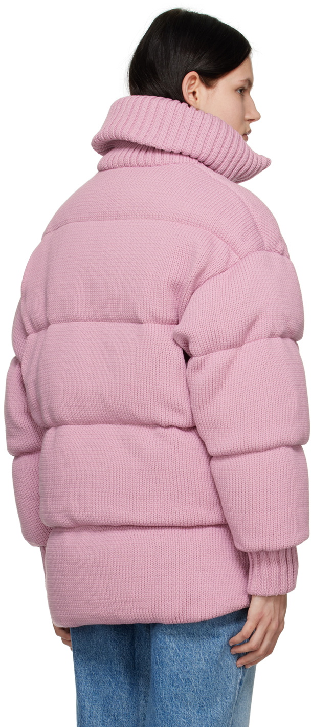 Ienki Ienki Pink Funnel Neck Down Jacket Ienki Ienki