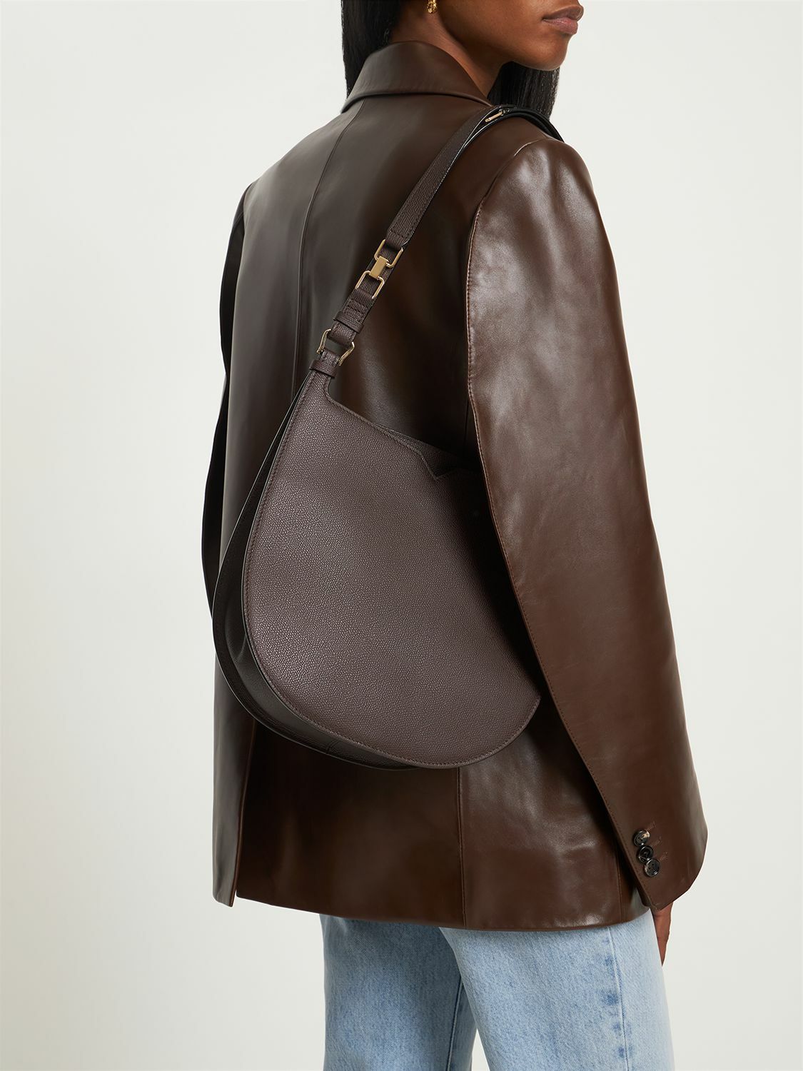 VALEXTRA - Medium Hobo Weekend Leather Shoulder Bag Valextra