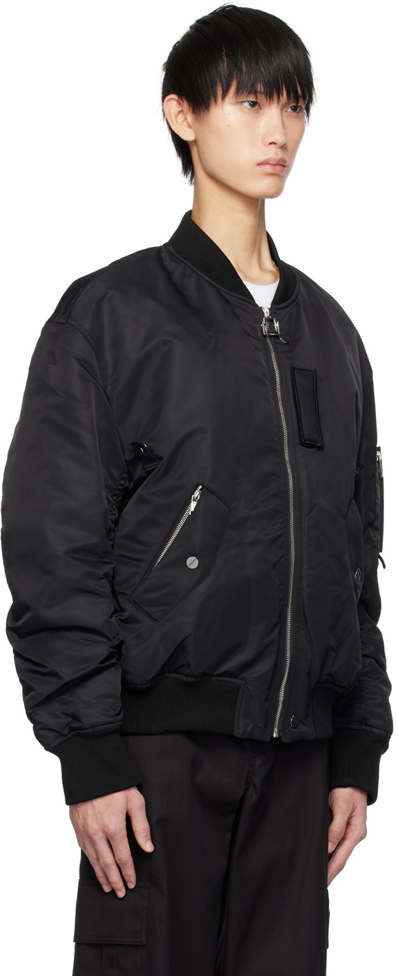 Wooyoungmi Black Embroidered Bomber Jacket Wooyoungmi