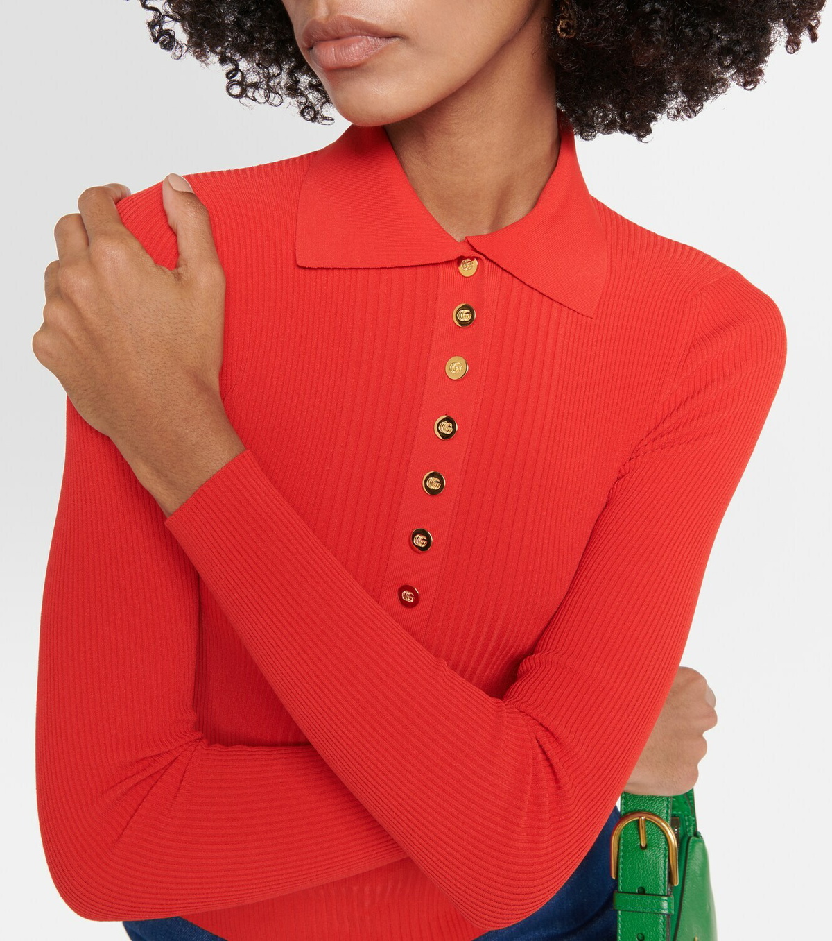 Gucci Ribbed-knit polo sweater Gucci