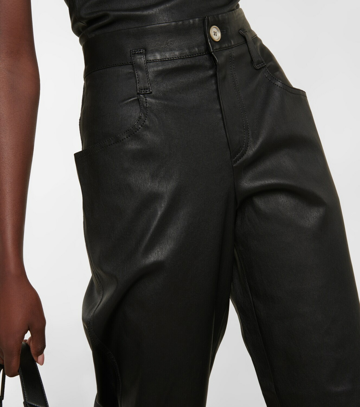 Stouls Cassidy high-rise wide-leg suede pants Stouls