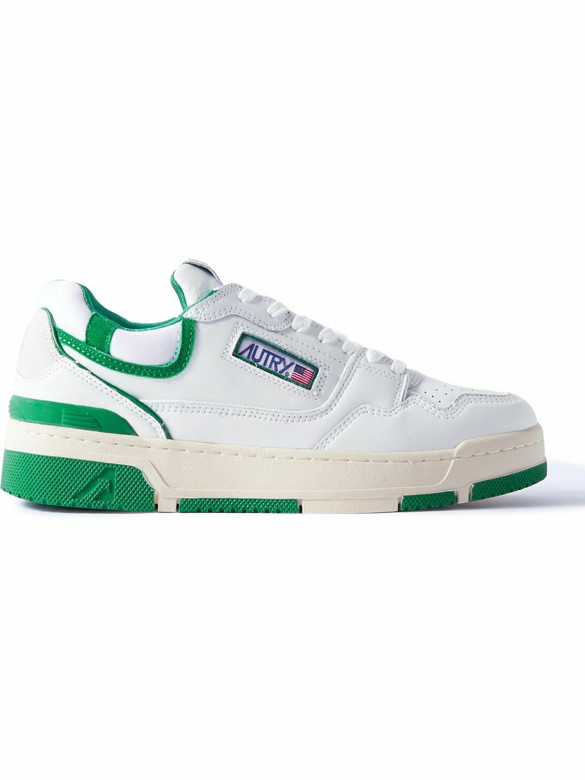 Autry - CLC Suede and Rubber-Trimmed Leather Sneakers - Green Autry