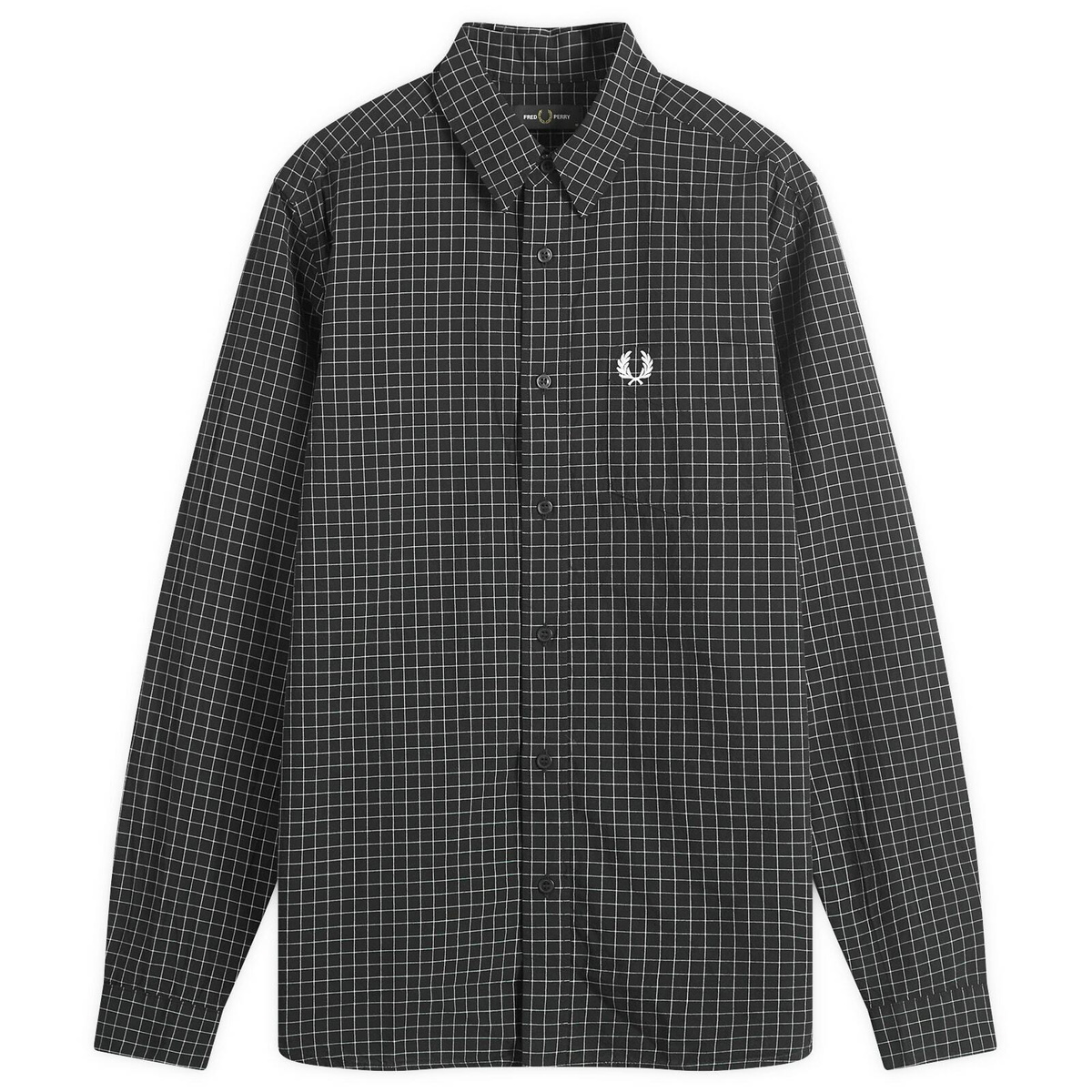 Fred Perry Men's Grid Check Shirt in Black Fred Perry