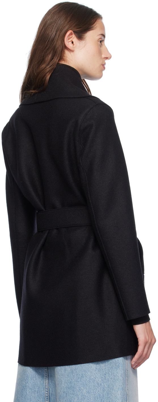 Harris Wharf London Black Belted Jacket Harris Wharf London