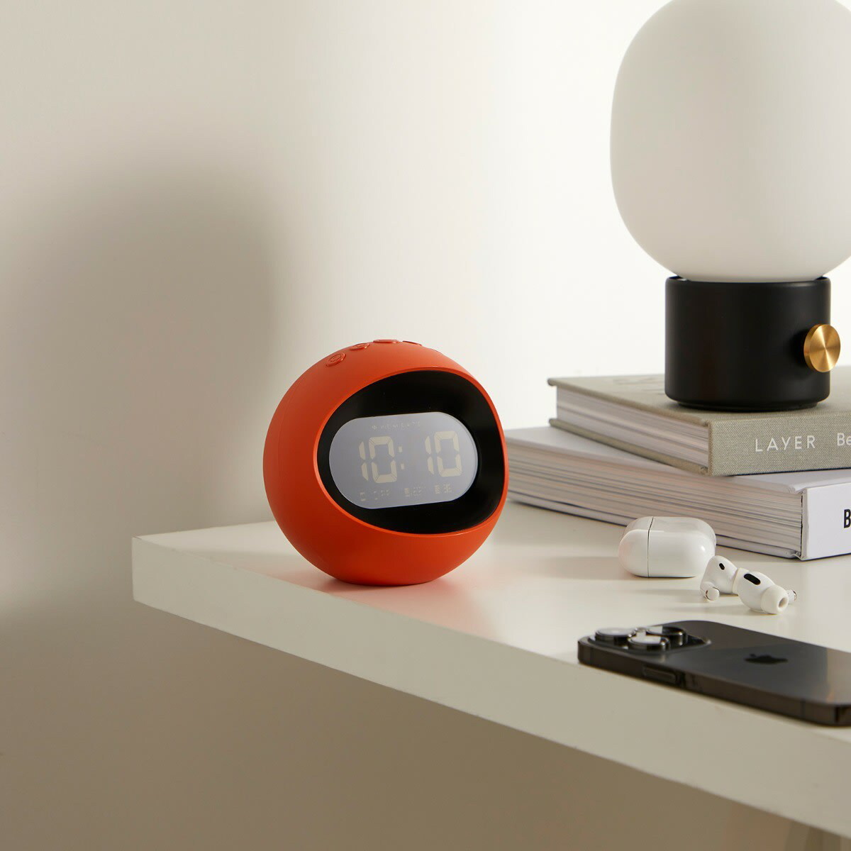 Newgate Clocks Centre of Earth LED Alarm Clock in Orange Newgate Clocks