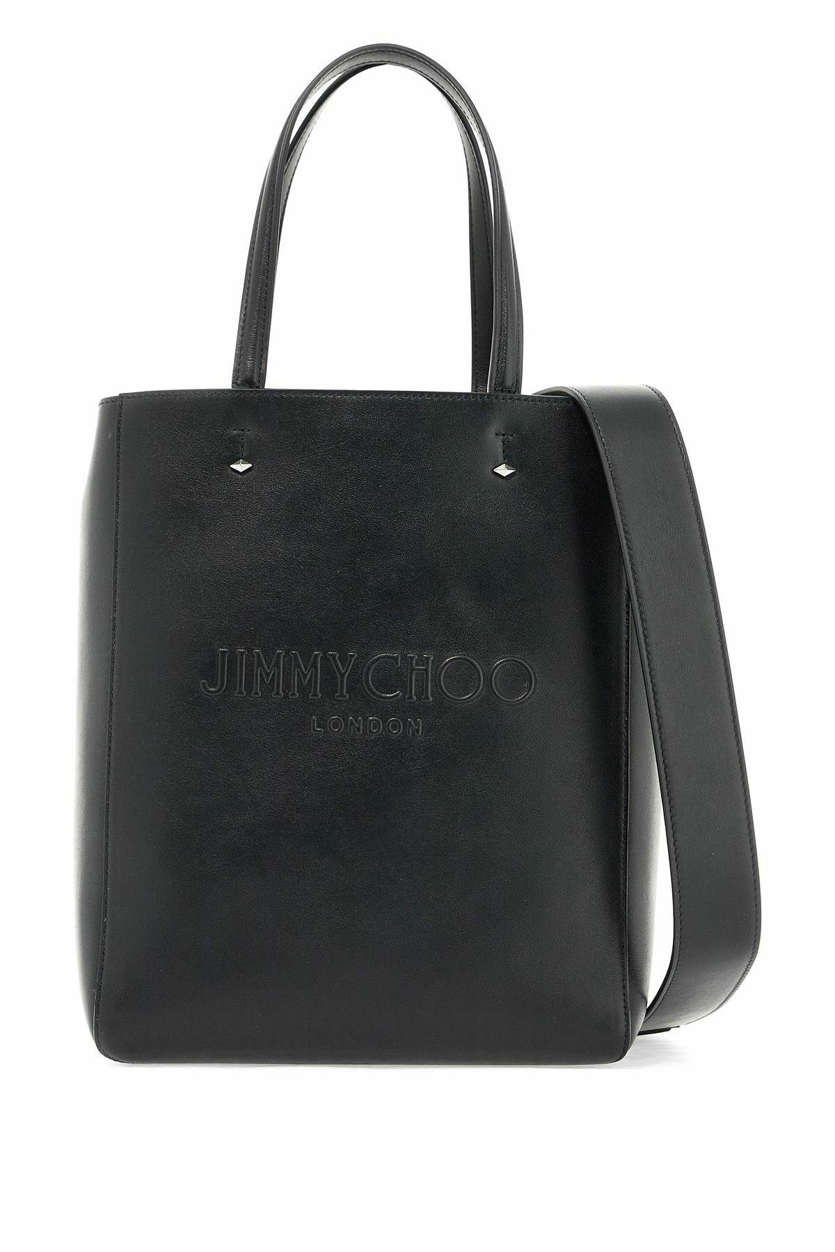 JIMMY CHOO smooth leather lenny n/s tote bag. Black Jimmy Choo