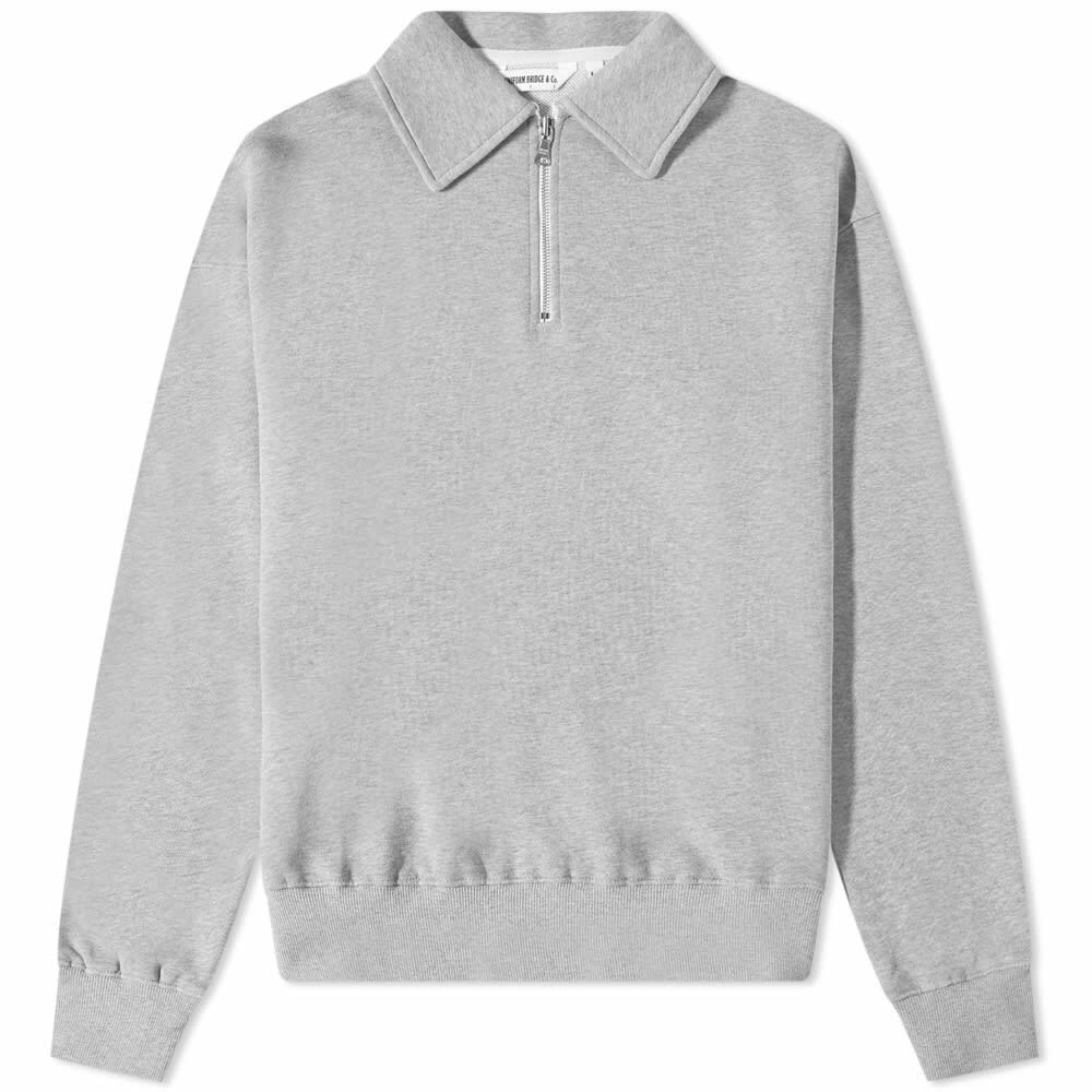 Uniform Bridge Men's Half Zip Sweat in 8% Melange Uniform Bridge