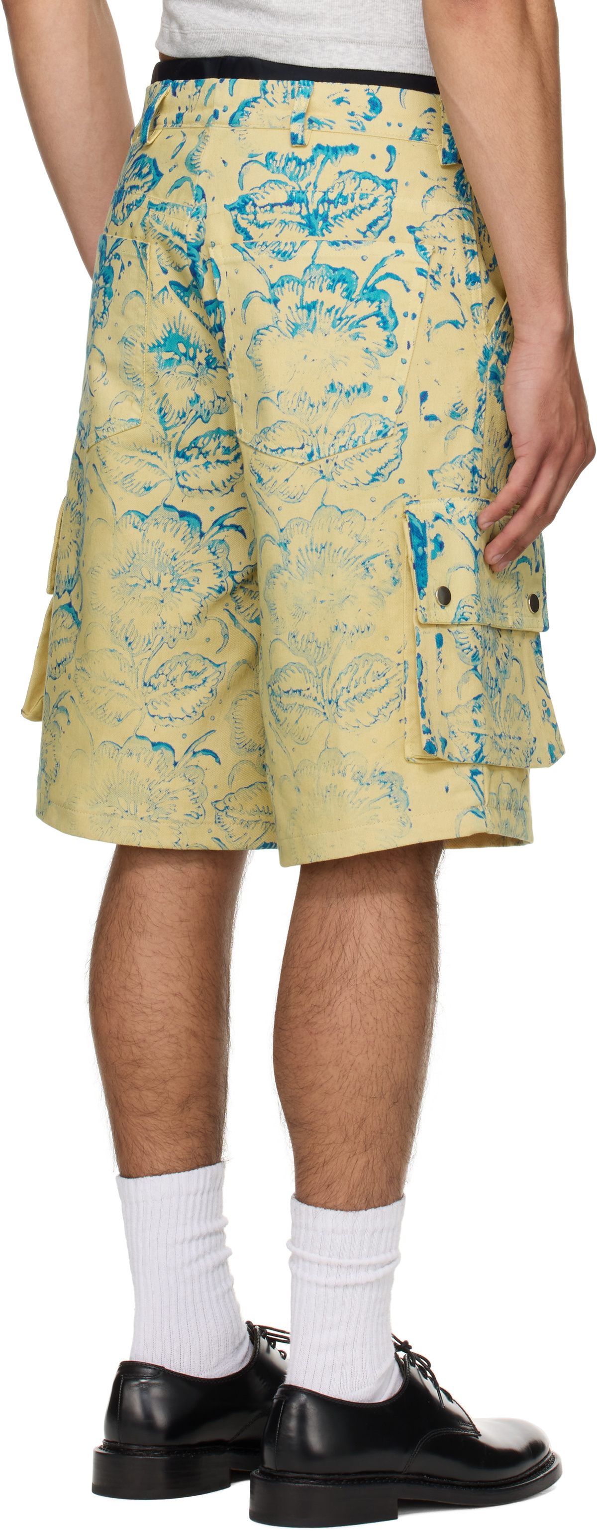 Stanley Raffington SSENSE Exclusive Yellow & Blue Floral Printed Cargo ...