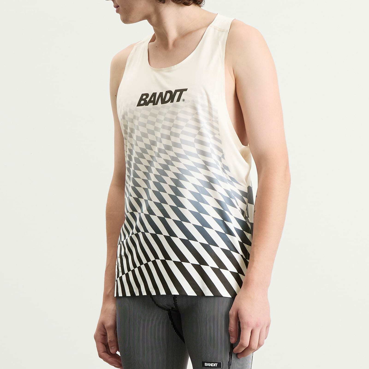 Bandit Men's Printed Drift Singlet in Undulating Check Gradient/Black ...