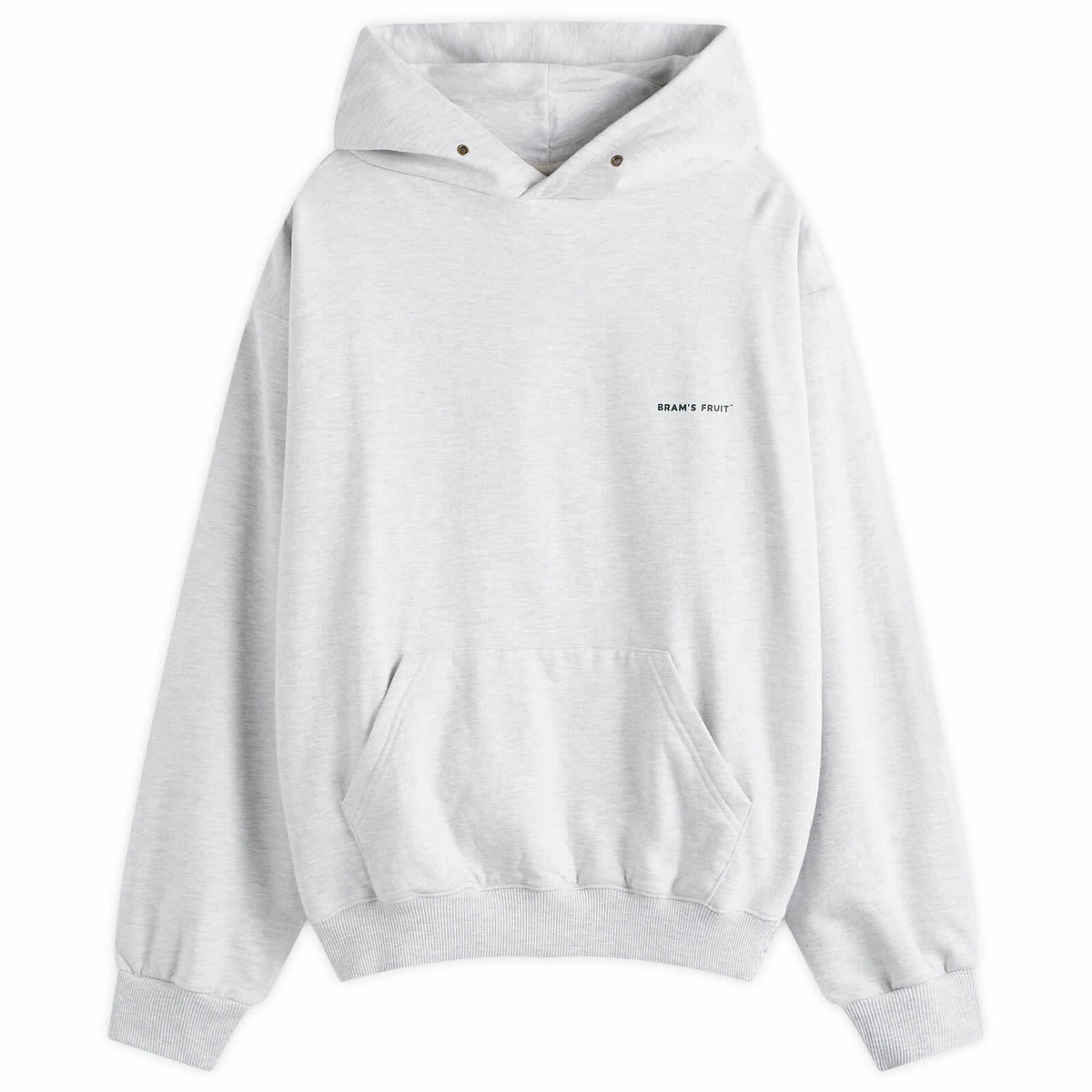 Bram's Fruit Men's Eyelet Logo Hoodie in Grey Bram's Fruit