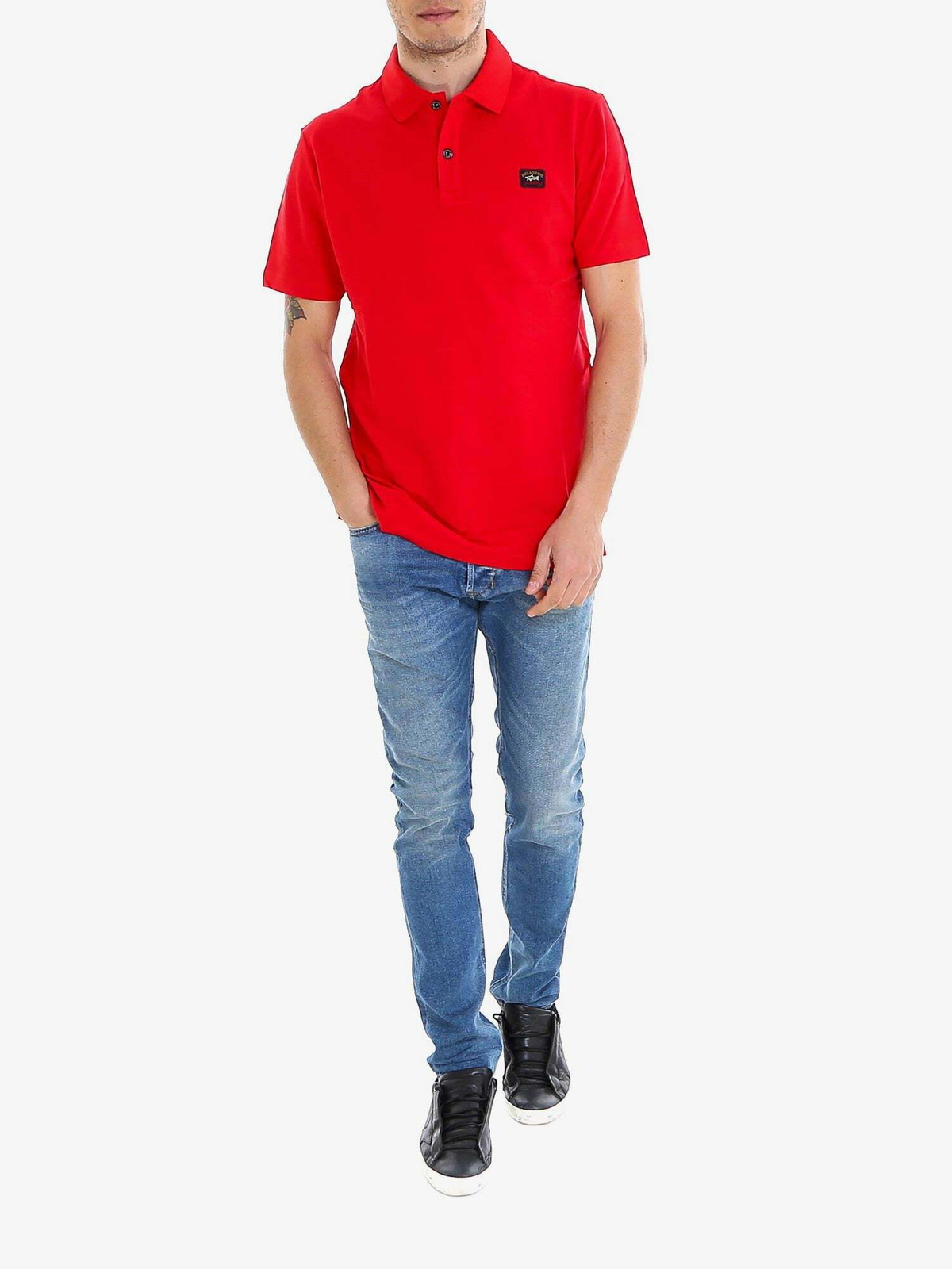 Paul & Shark Polo Shirt Red Mens Paul & Shark