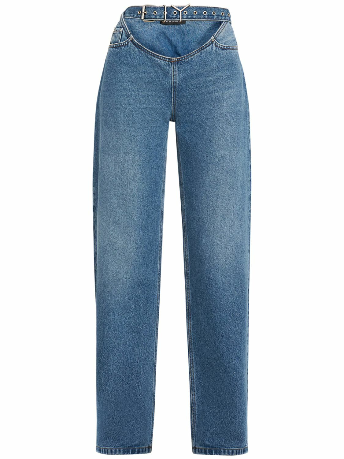 Y/PROJECT - Y Belt Arch Cut Denim Straight Jeans Y/Project