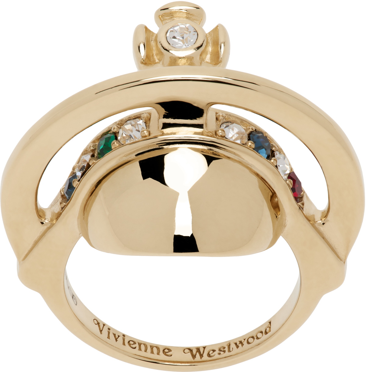 Vivienne Westwood Gold Solid Orb Ring Vivienne Westwood