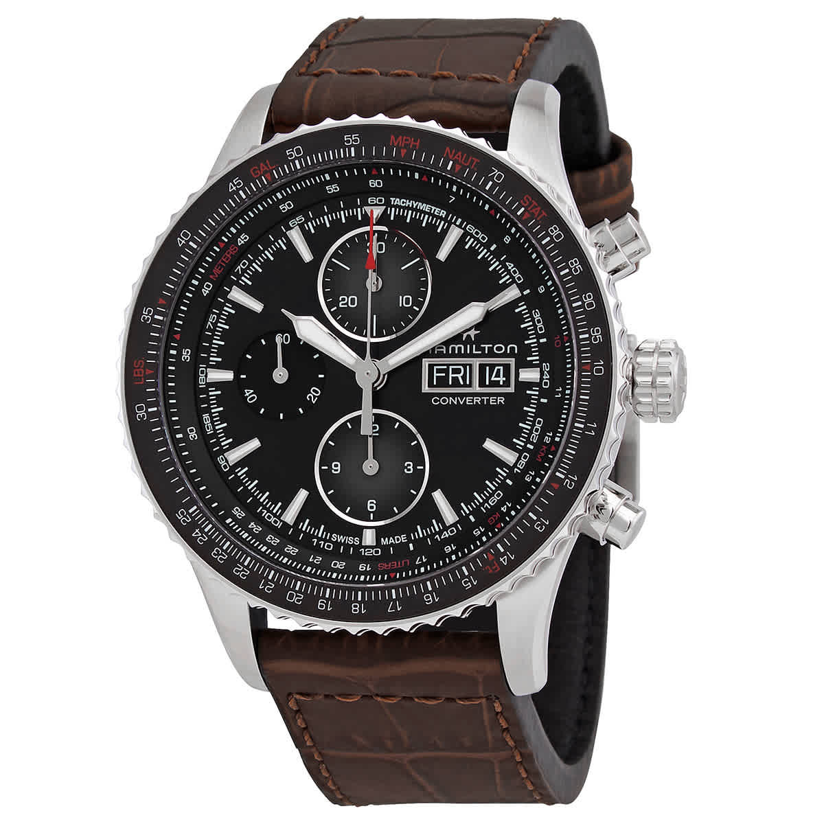 Hamilton Aviation Chronograph Automatic Black Dial Mens Watch H76726530 ...
