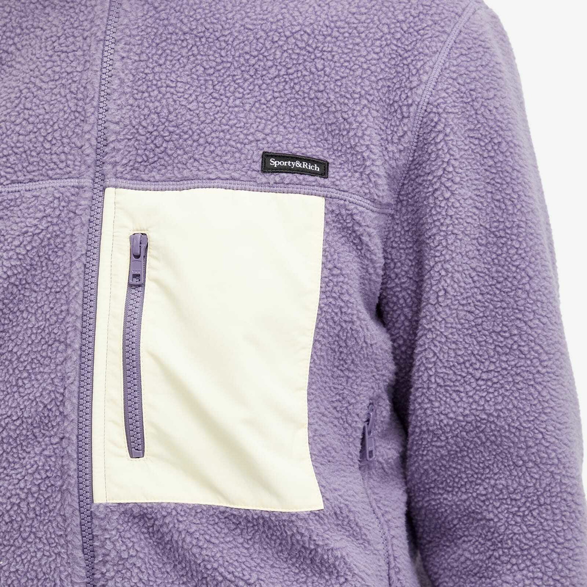 Sporty & Rich Women's Zipped Sherpa Jacket in Eggplant Sporty & Rich