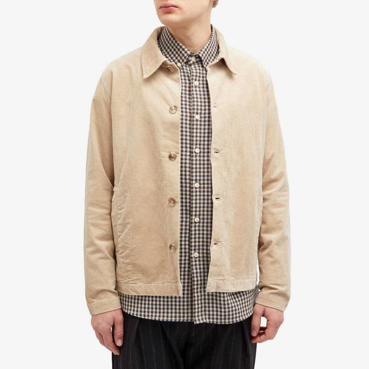 NN07 Men's Zander Corduroy Coaches Jacket in White Pepper NN07