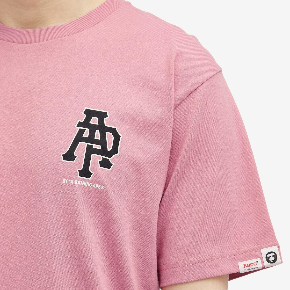 Men's AAPE AP Logo T-Shirt in Pink AAPE by A Bathing Ape