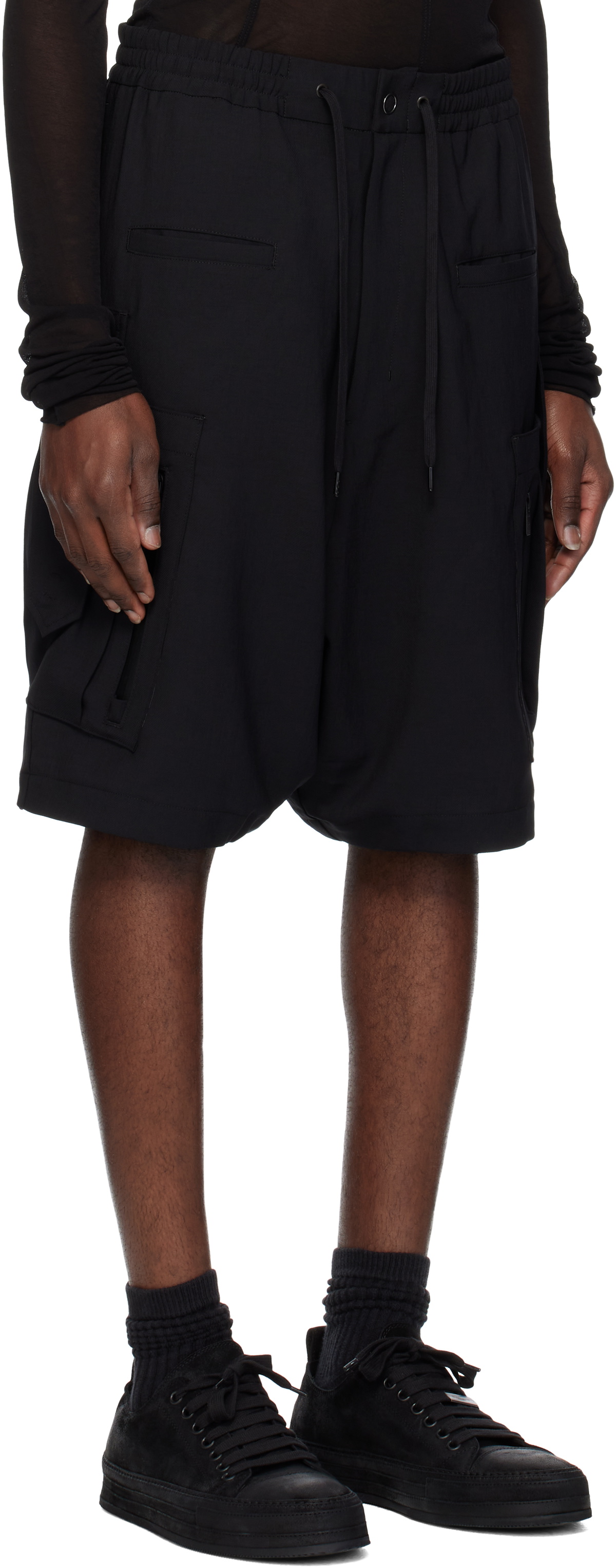 DEVOA Black Half Pants Hybrid Shorts