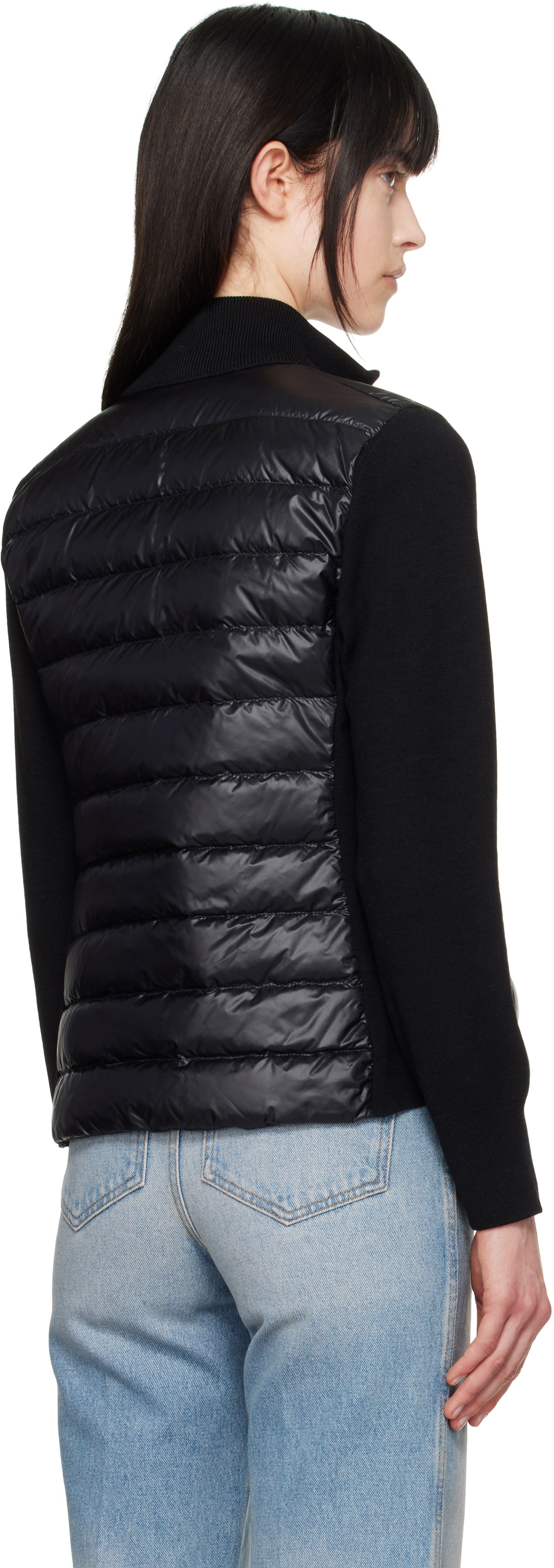Moncler Black Padded Wool Zip-Up Down Jacket Moncler