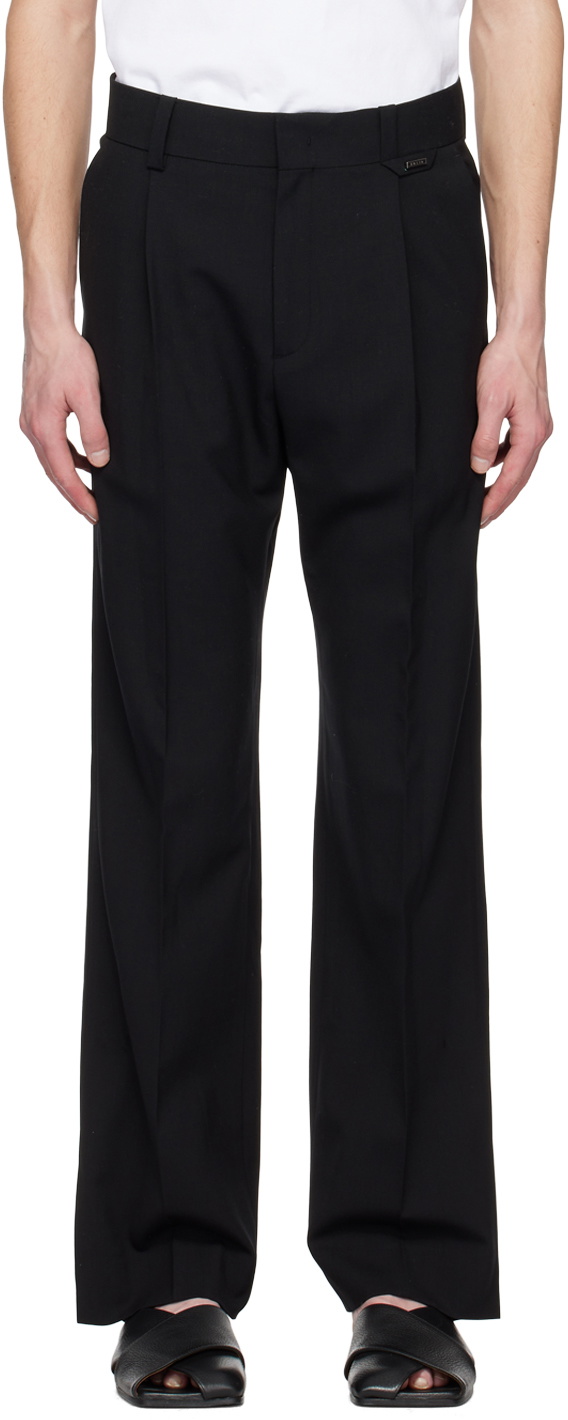 Solid Homme Black Straight Trousers Solid Homme