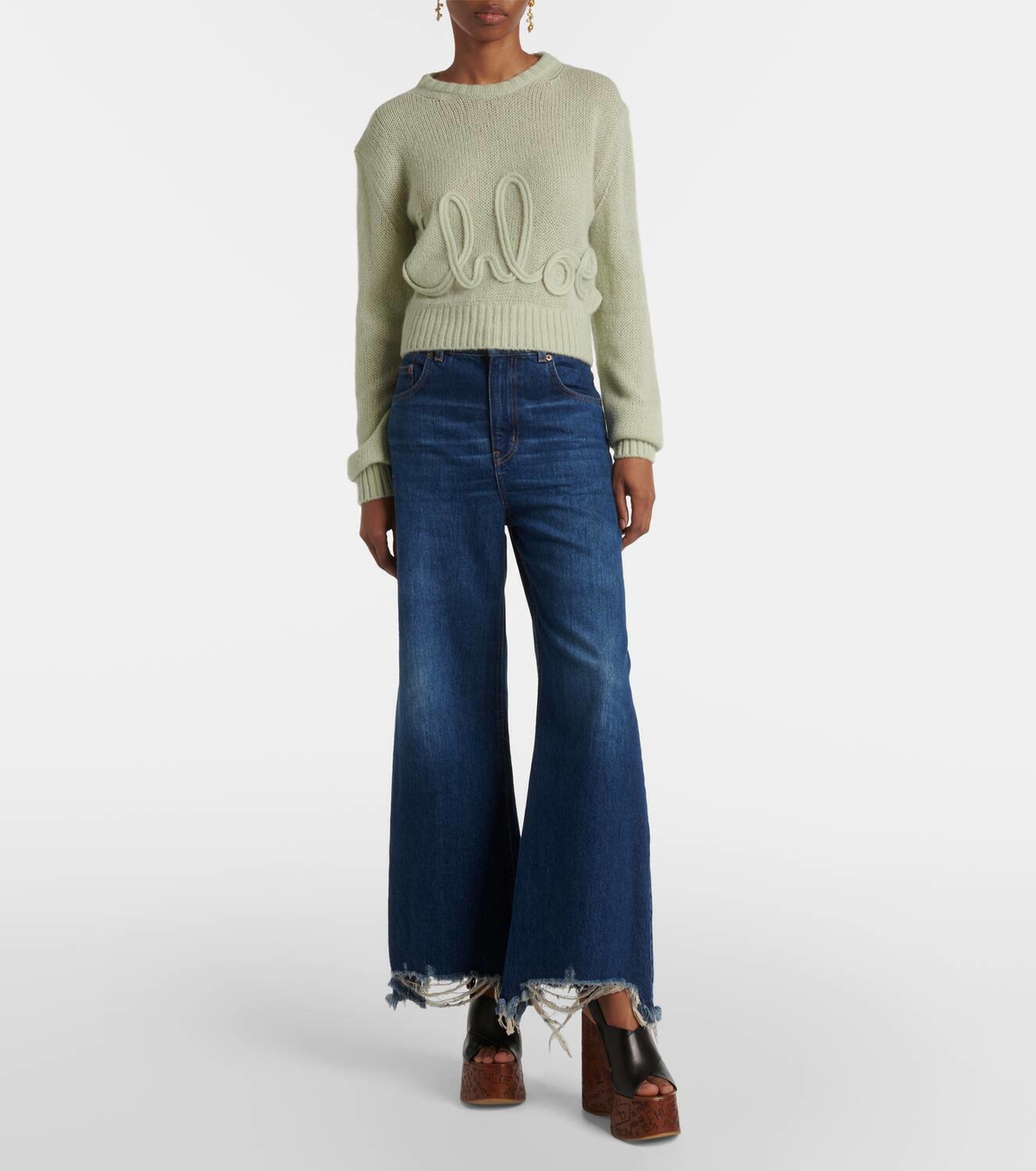 Chloé Logo alpaca and silk sweater Chloe
