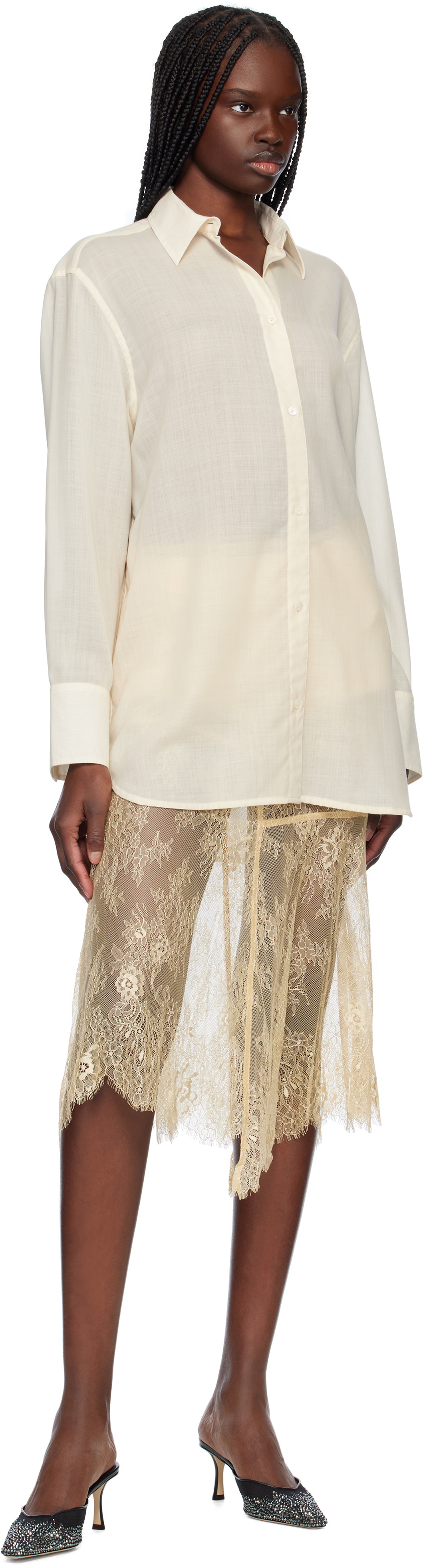 Stand Studio Beige Mathilde Midi Skirt Stand Studio