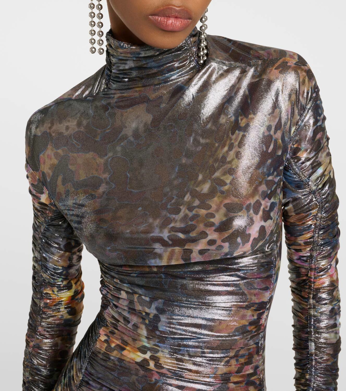 Mugler Ruched sheer maxi dress Mugler