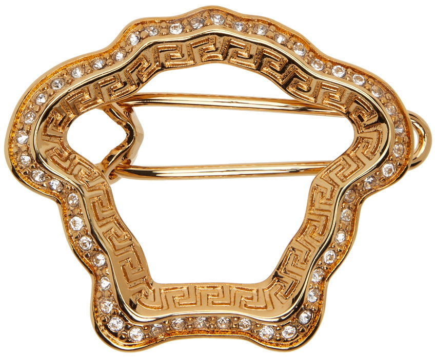 Versace Gold La Medusa Curve Hair Clip Versace
