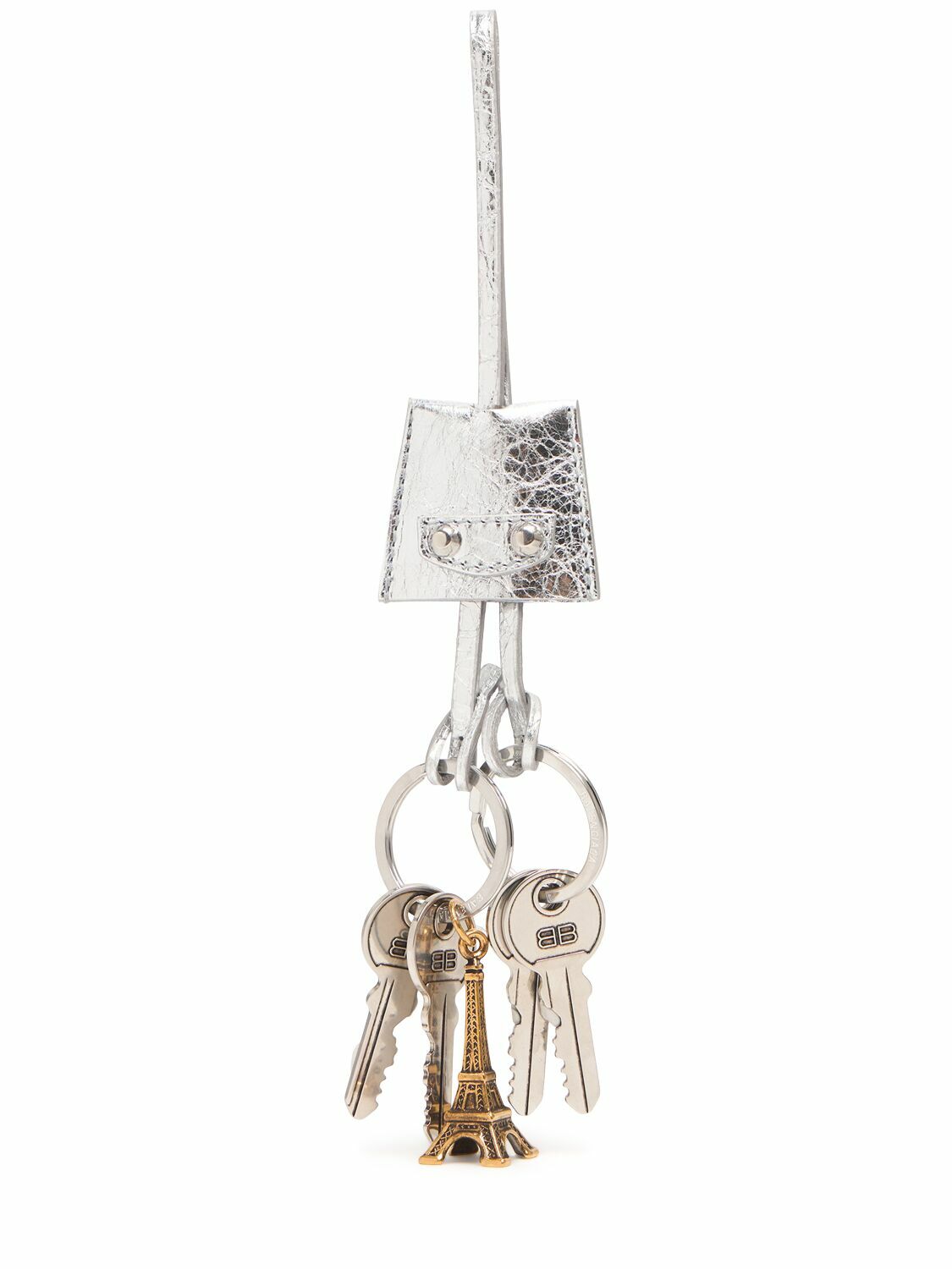 BALENCIAGA Eiffel Le City Leather Charm Key Holder Balenciaga