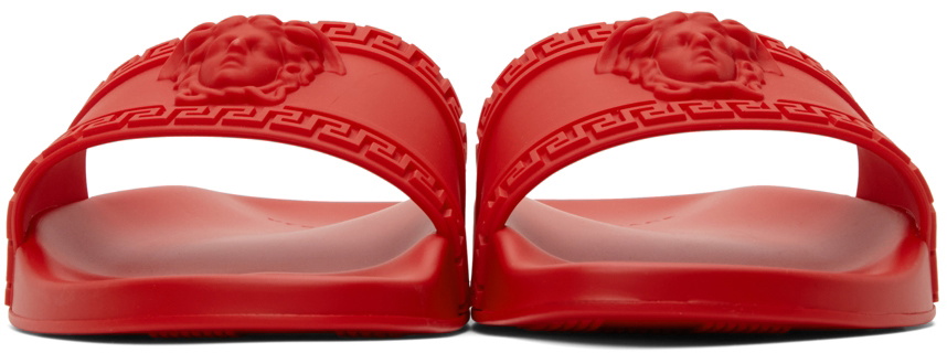 Versace Red Palazzo Pool Slides Versace