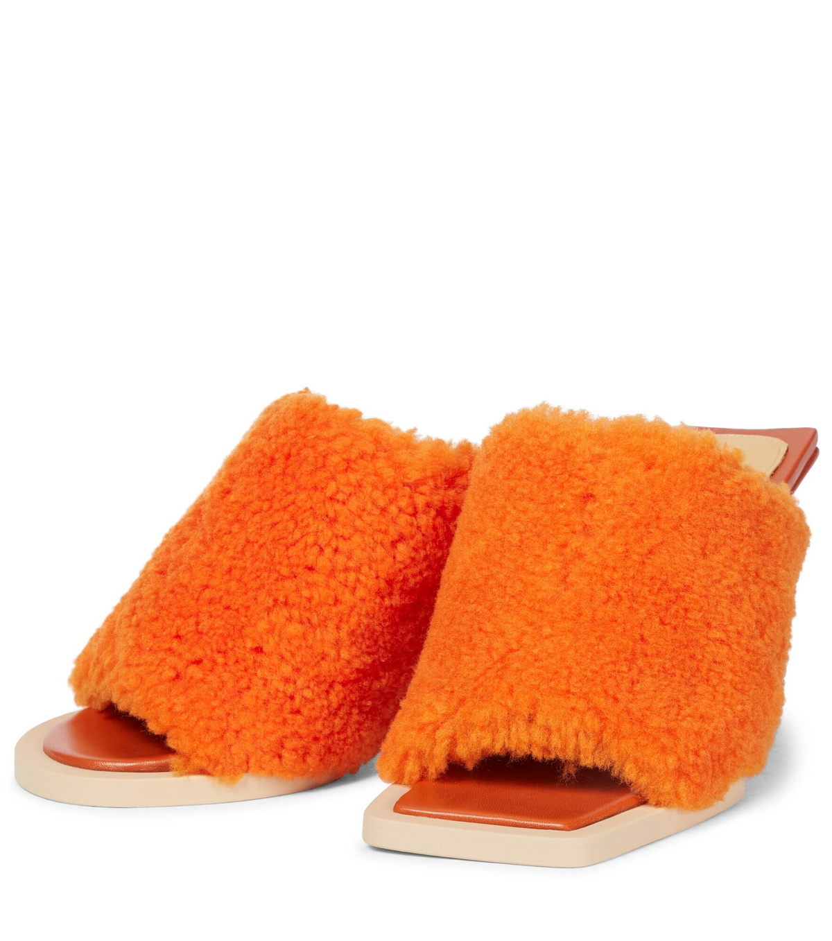 Jacquemus - Les Mules Carrés Ronds shearling sandals Jacquemus