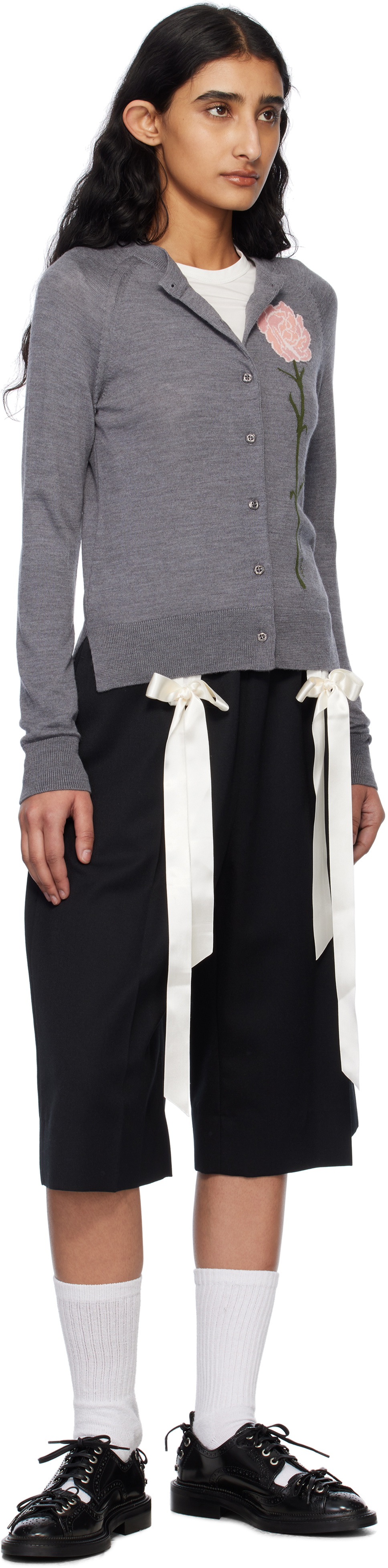 Simone Rocha Black Multi-Lace Cutout Brogues Simone Rocha