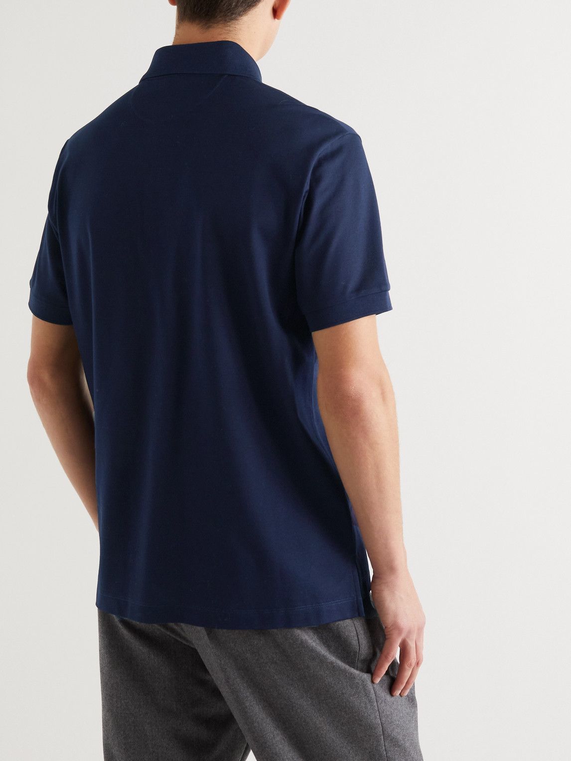 Paul Smith - Striped Cotton-Piqué Polo Shirt - Blue Paul Smith